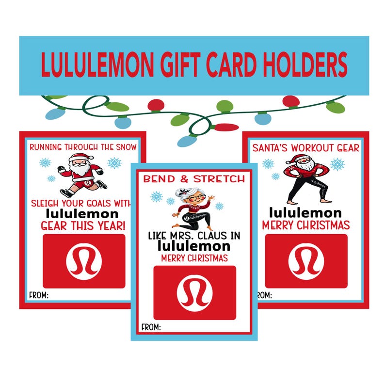 Lululemon Gift Card Holders, Yoga Gift Card Holders, Christmas Gift ...