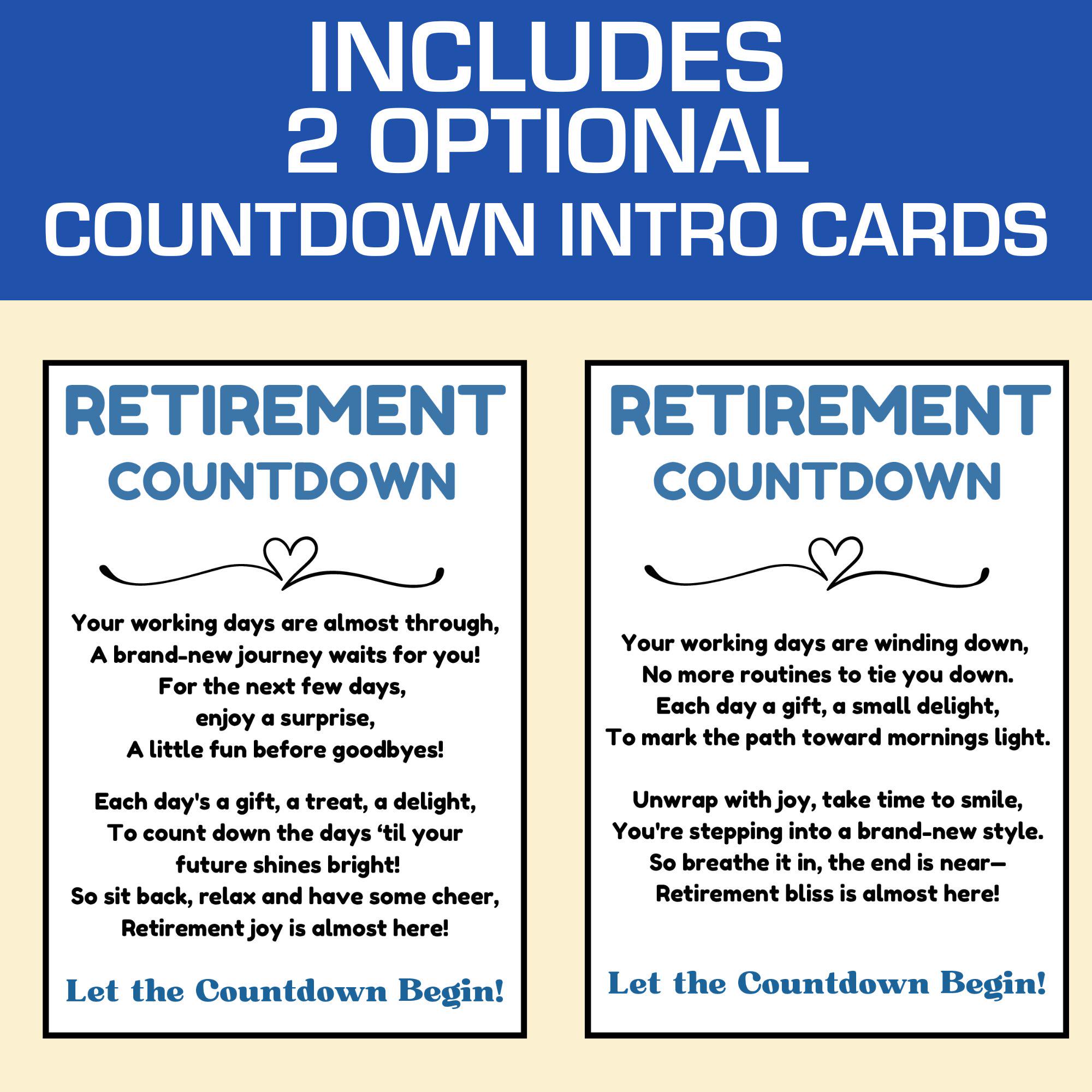 Retirement Countdown Tags, Printable Gift Tags for Gift Basket or Last ...
