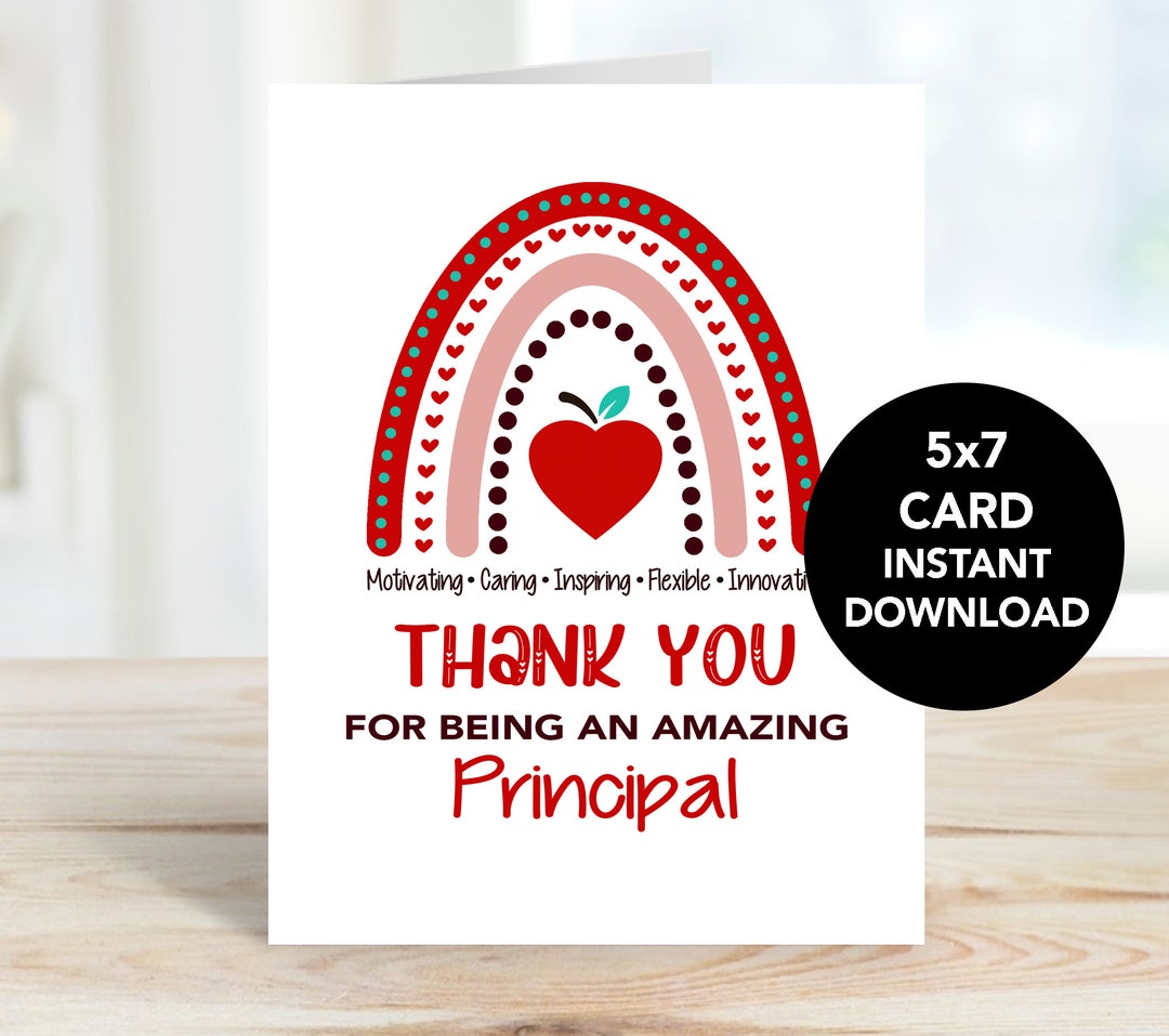 Principal Thank You Card, Principal Retirement Card, Principal ...