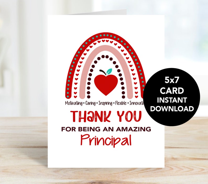 Principal Thank You Card, Principal Retirement Card, Principal ...