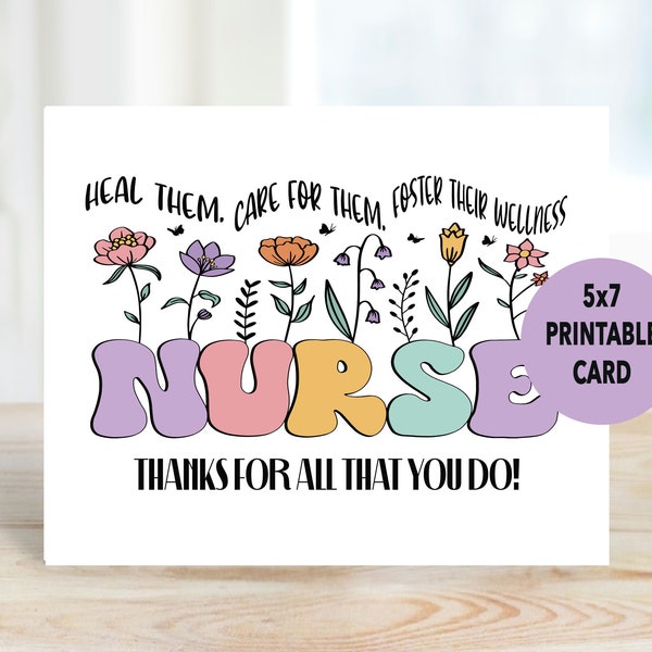 Nurses Week Card Printable, Nurse Thank You Card, Medical Thank You ...