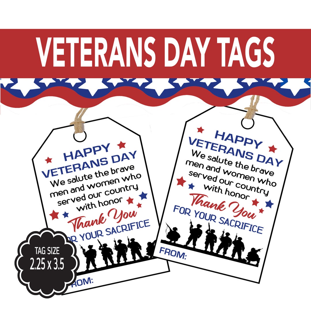 Veterans Day Tags, Thank You for Your Service Printable Gift Tag ...