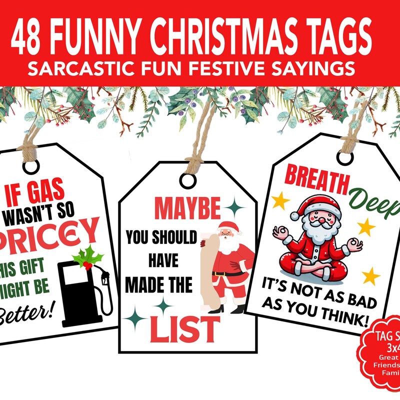 Funny Christmas Tags - Etsy