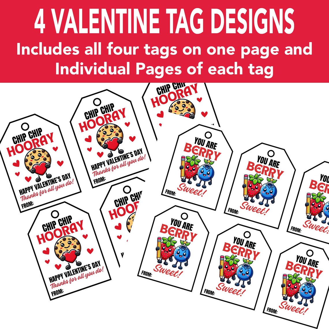 Volunteer Valentine Tags, Printable Appreciation Gift Tags, Volunteer ...