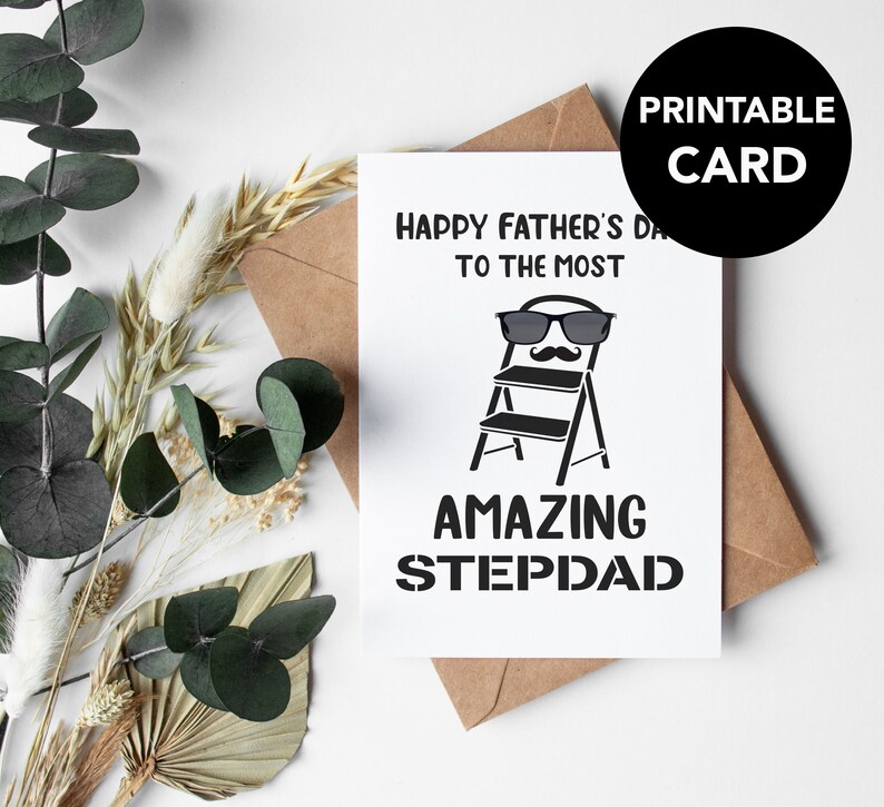Stepdad Father's Day Printable Card Card for Stepdad - Etsy