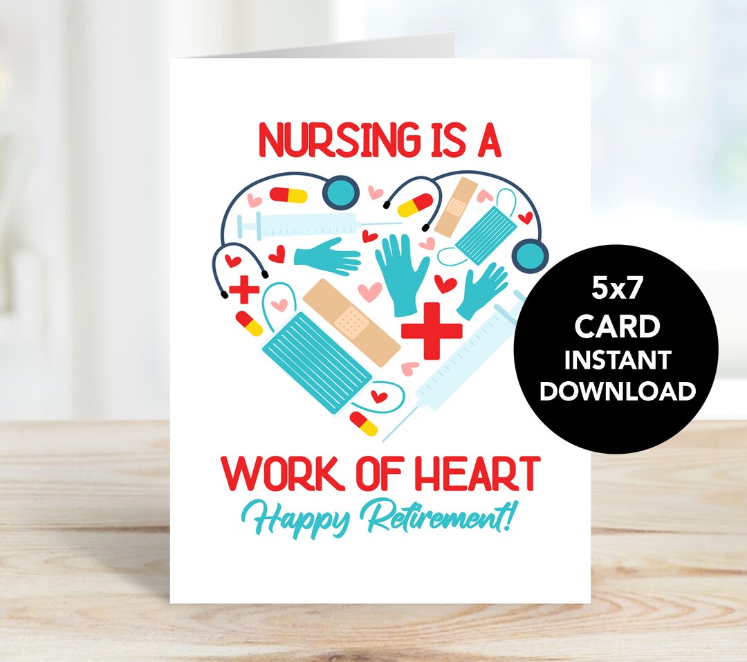 Nurse Retirement Card Printable, Nurse Thank You Card, Medical ...