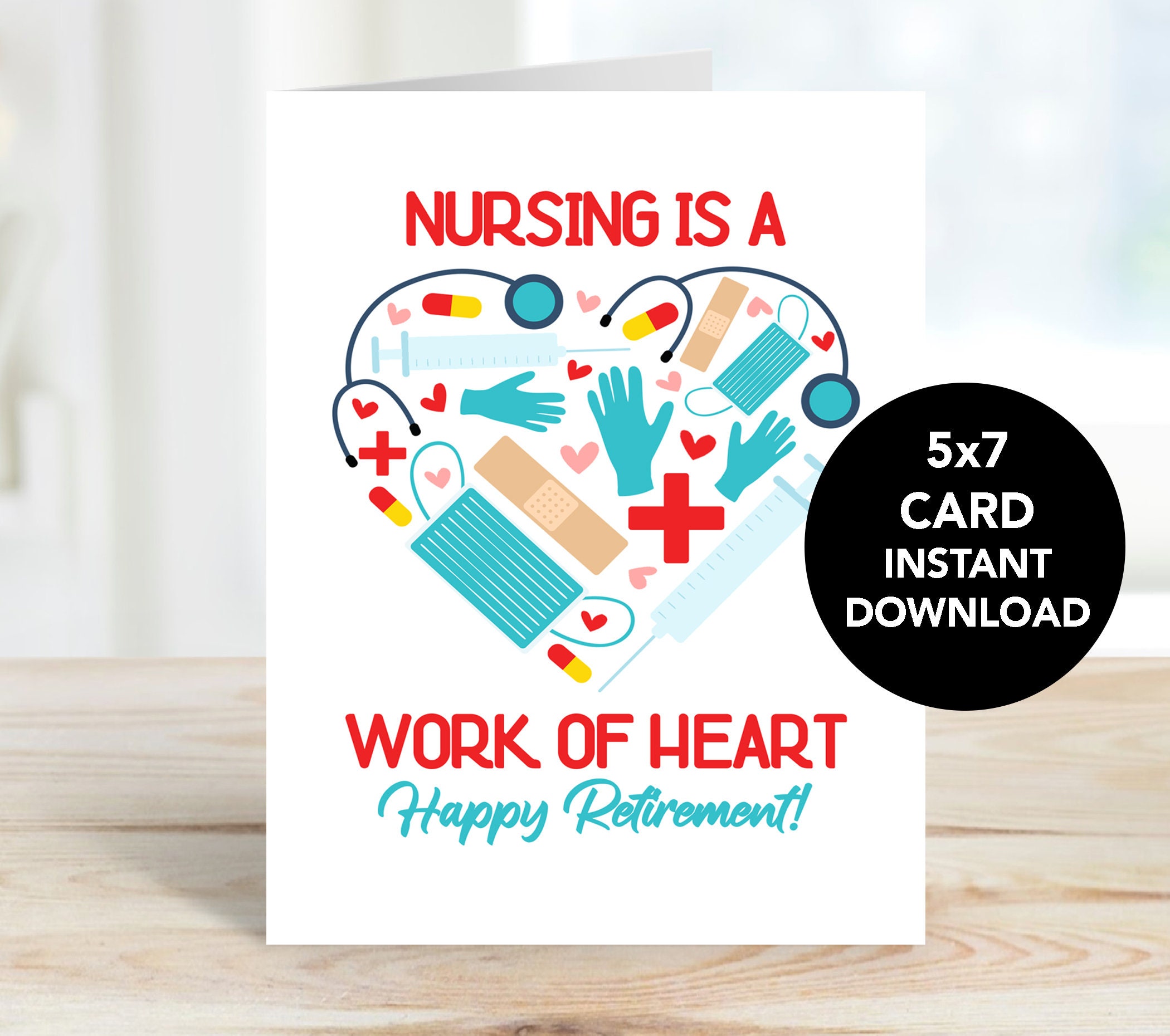 Nurse Retirement Card Printable, Nurse Thank You Card, Medical ...