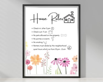Vacation Rental House Rules Sign Airbnb House Rules VRBO House Rules ...