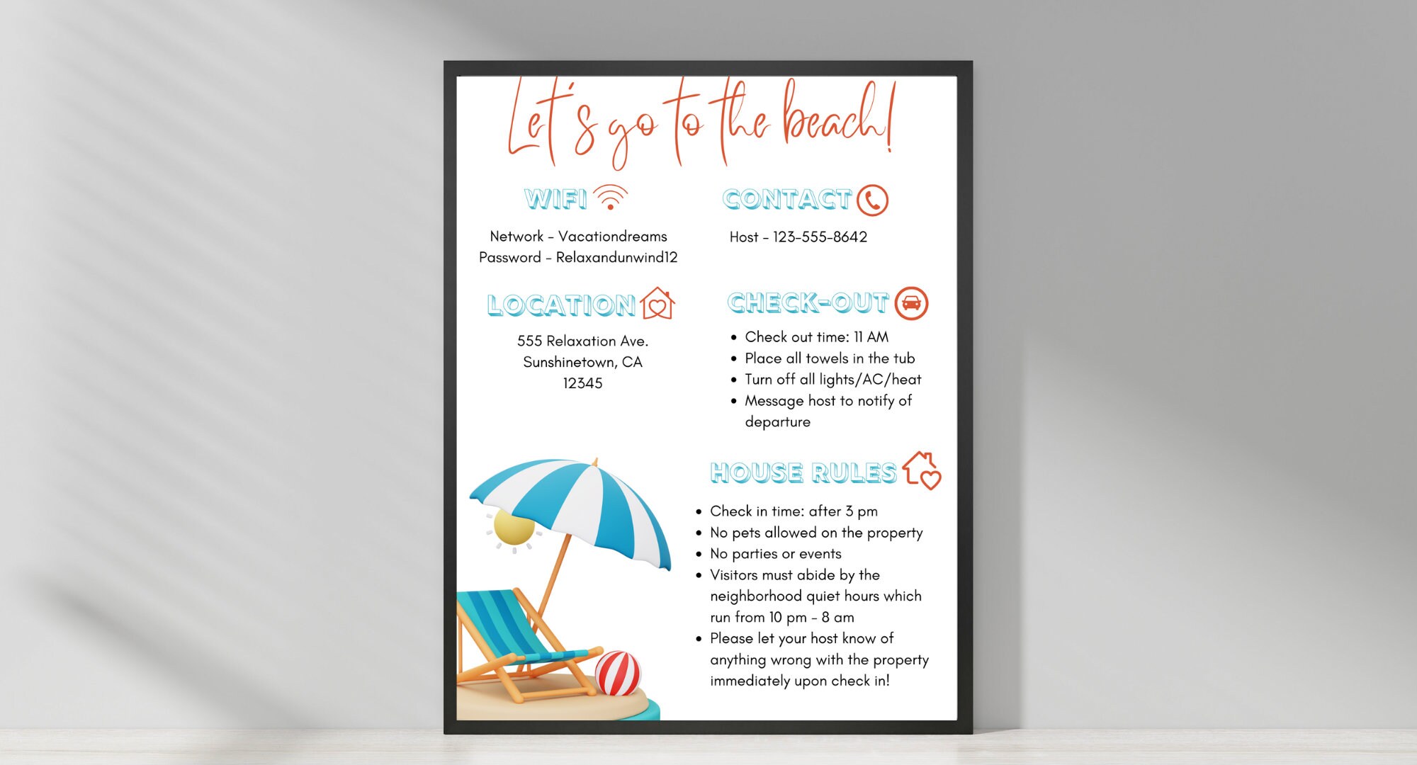 Vacation Welcome Sign Simple Waves Airbnb & VRBO Welcome Sign Beach ...