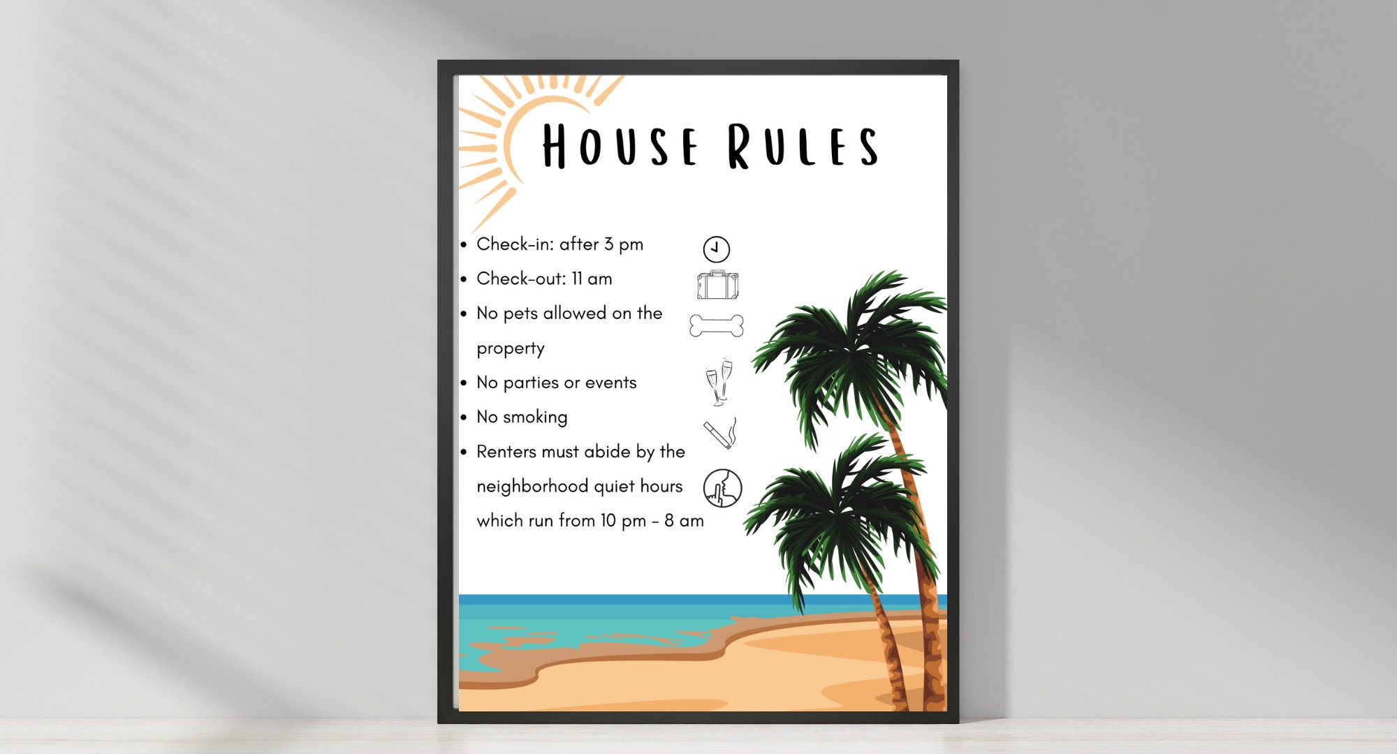 Vacation Rental House Rules Sign Airbnb House Rules VRBO House Rules ...