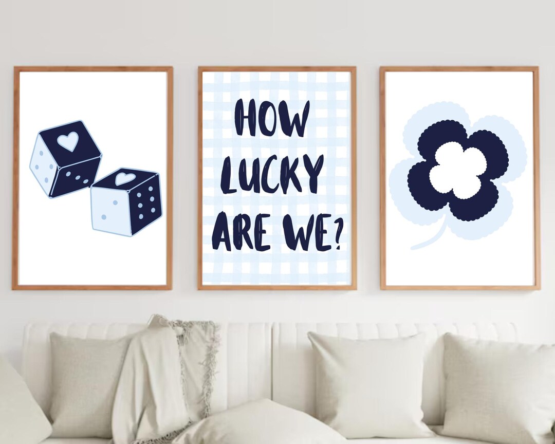 How Lucky Are We Preppy Poster Pack Set of 3, Preppy Wall Art, Wall Art ...