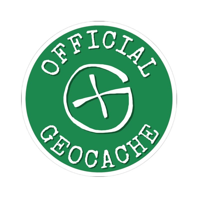 Official Geocache Sticker Kiss-cut Sticker | Round Green Geocaching ...