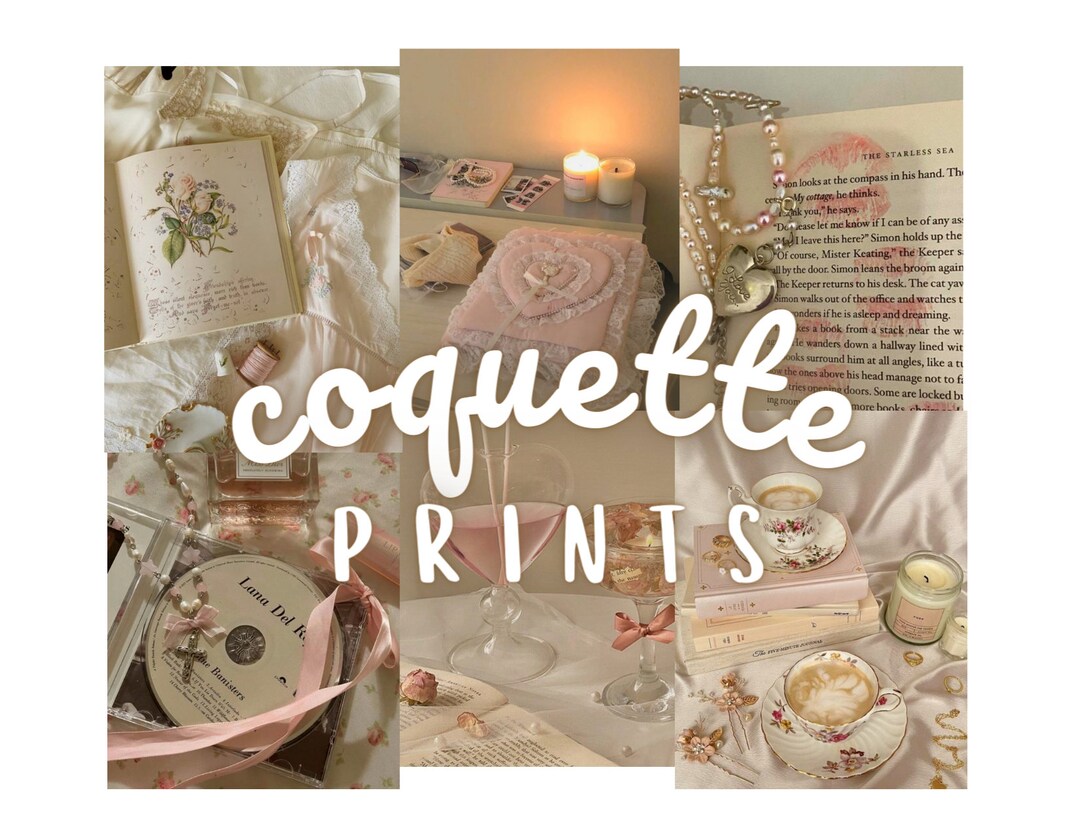 Coquette Aesthetic Photo Collage Kit, Aesthetic Room Decor Wall Posters ...
