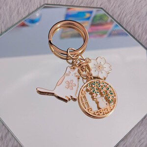Kawaii Sakura Keychain, Cherry Blossom Aesthetic, Kawaii Accessories - Etsy