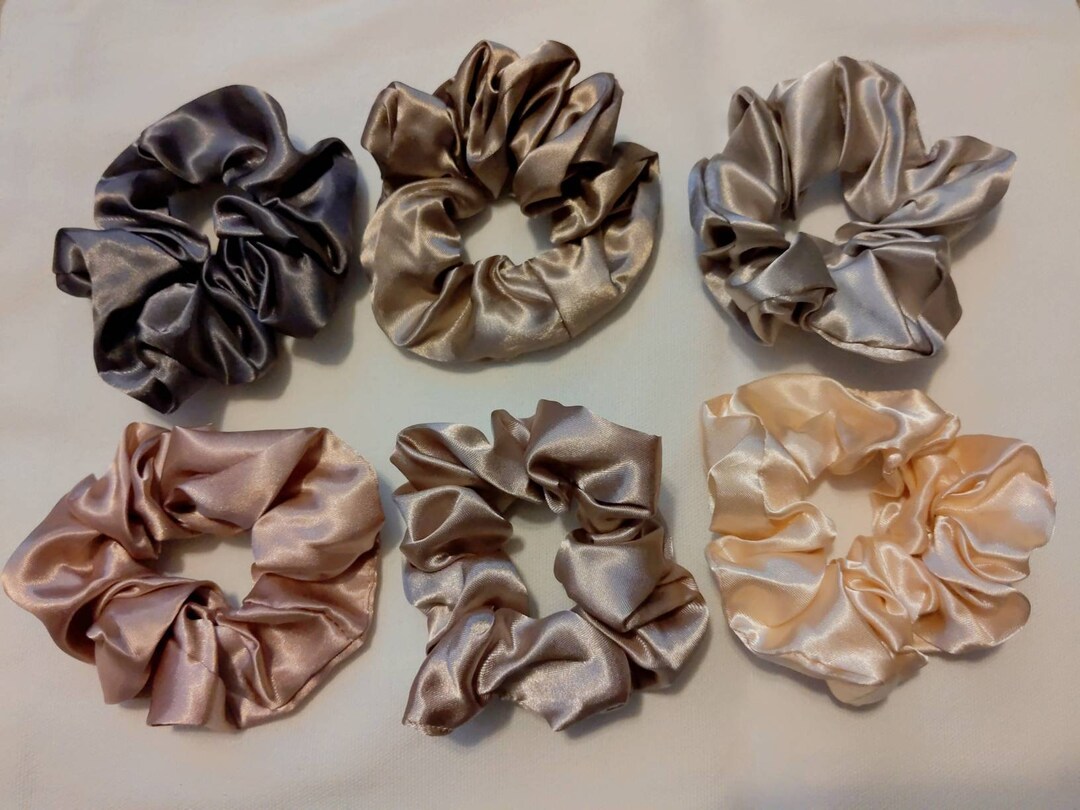 Satin Scrunchies, Cozy Neutral Colors, Nude Tones - Etsy