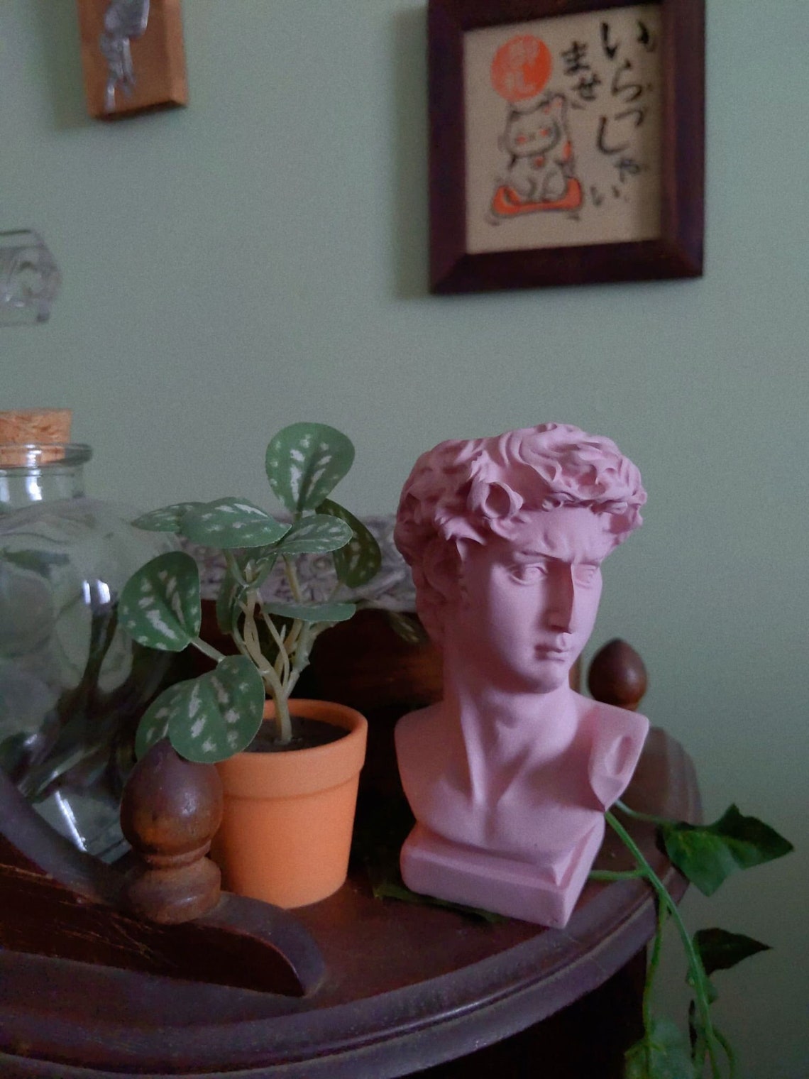 Pink David Statue Vase Dark Academia Decor Soft Girl - Etsy
