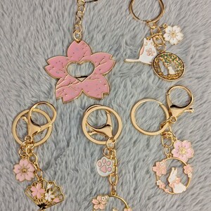 Kawaii Sakura Keychain, Cherry Blossom Aesthetic, Kawaii Accessories - Etsy