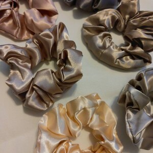 Satin Scrunchies, Cozy Neutral Colors, Nude Tones - Etsy