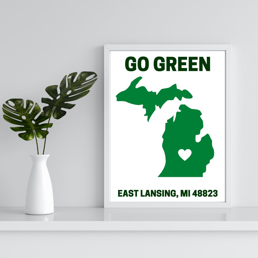 Michigan State Wall Digital Print - Etsy
