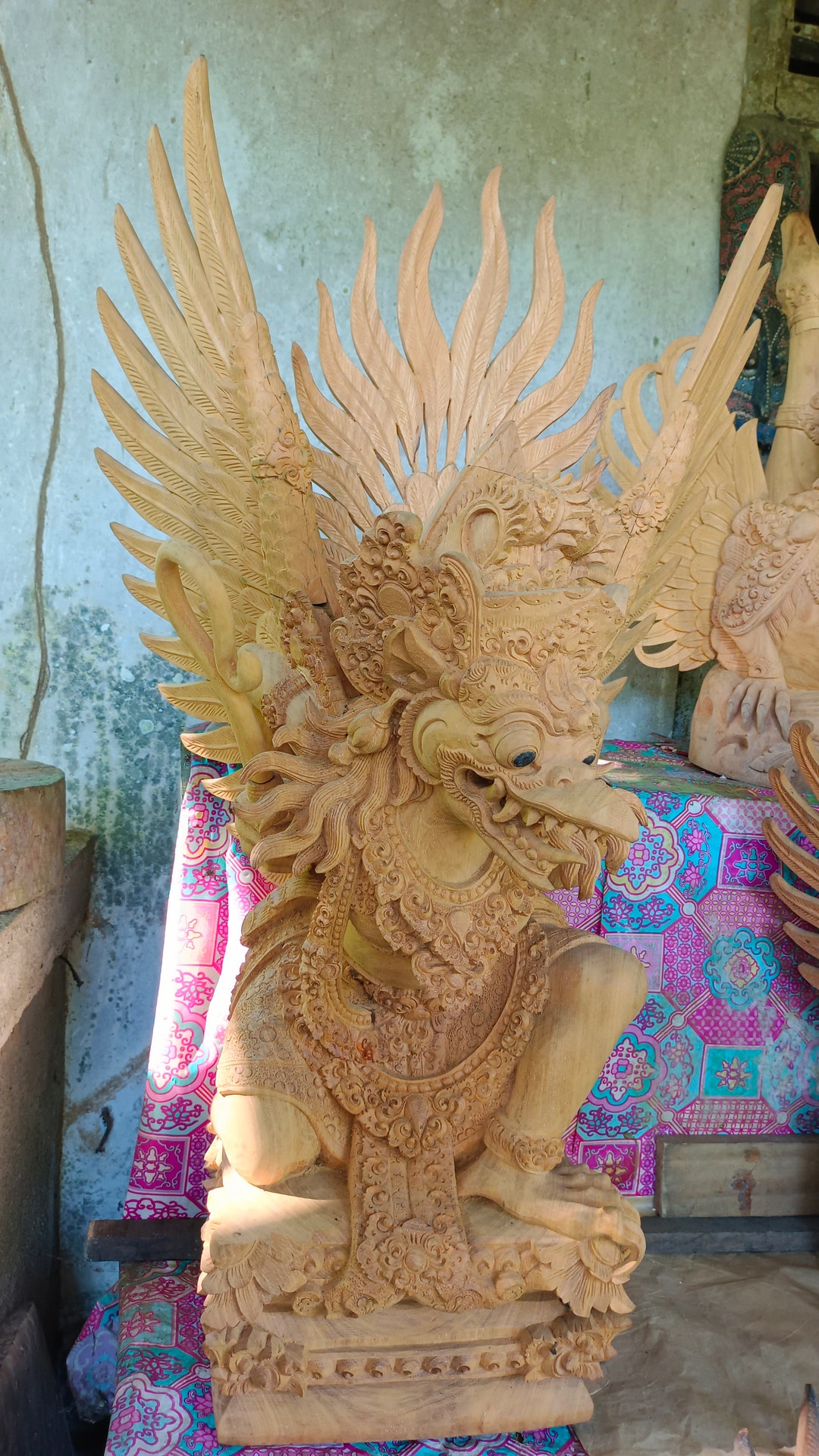 Medium Size Wood Carvings Garuda Statue, Sculpture for Table Top - Etsy