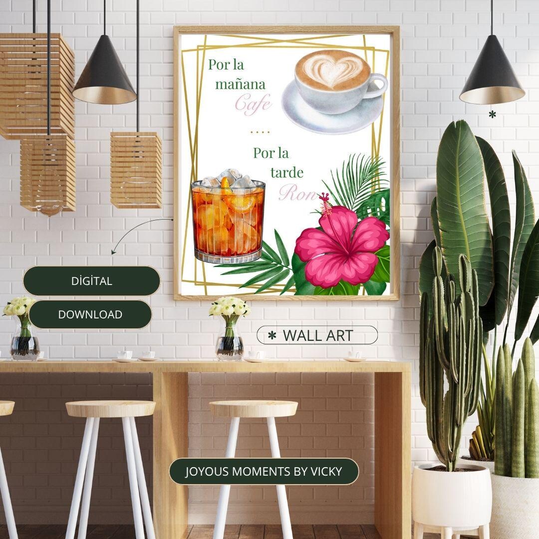 Bad Bunny Cafe Con Ron Art Print: Reggaeton Music Poster (digital ...
