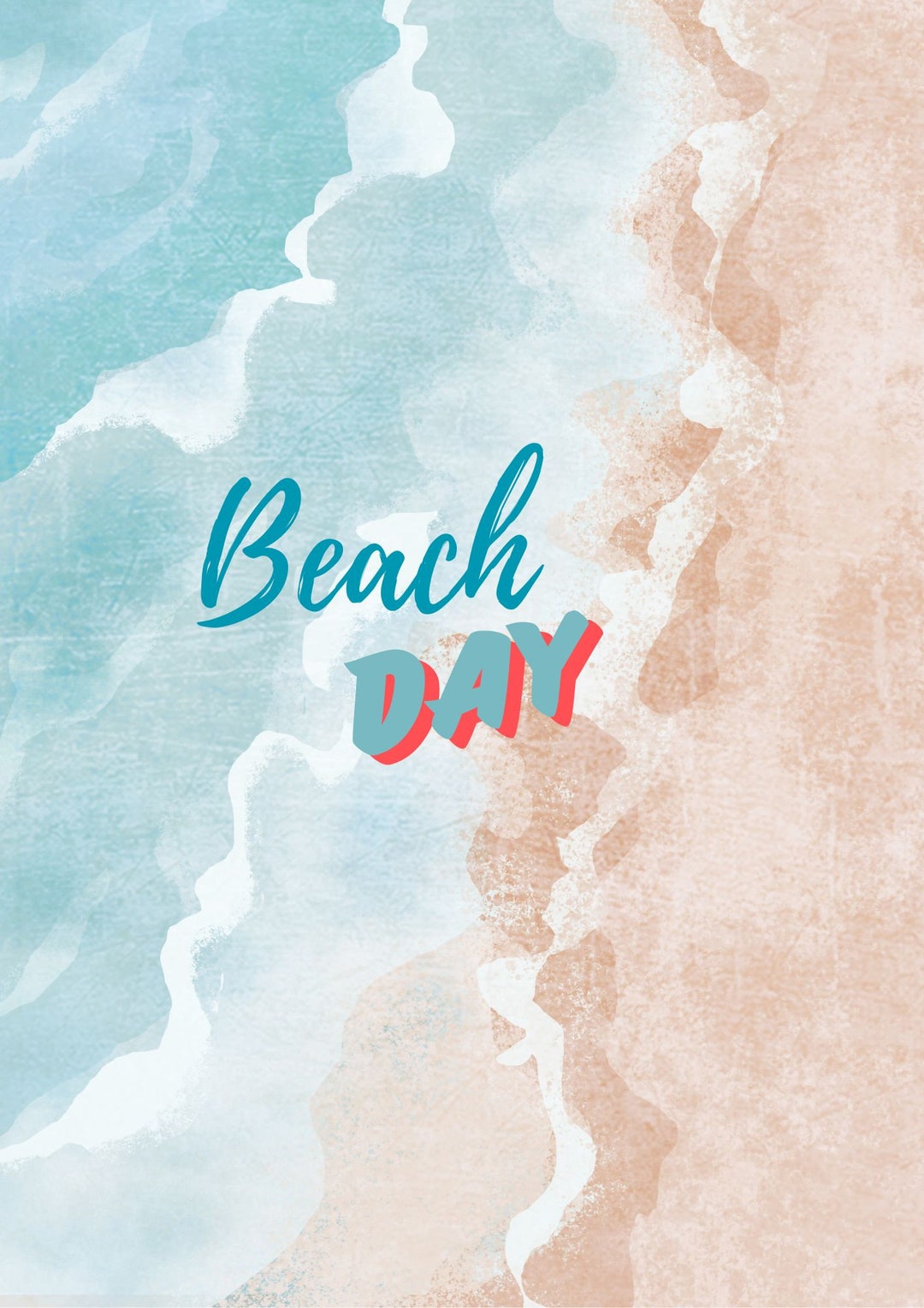 Wall Art, Beach Day, A3, Printable - Etsy