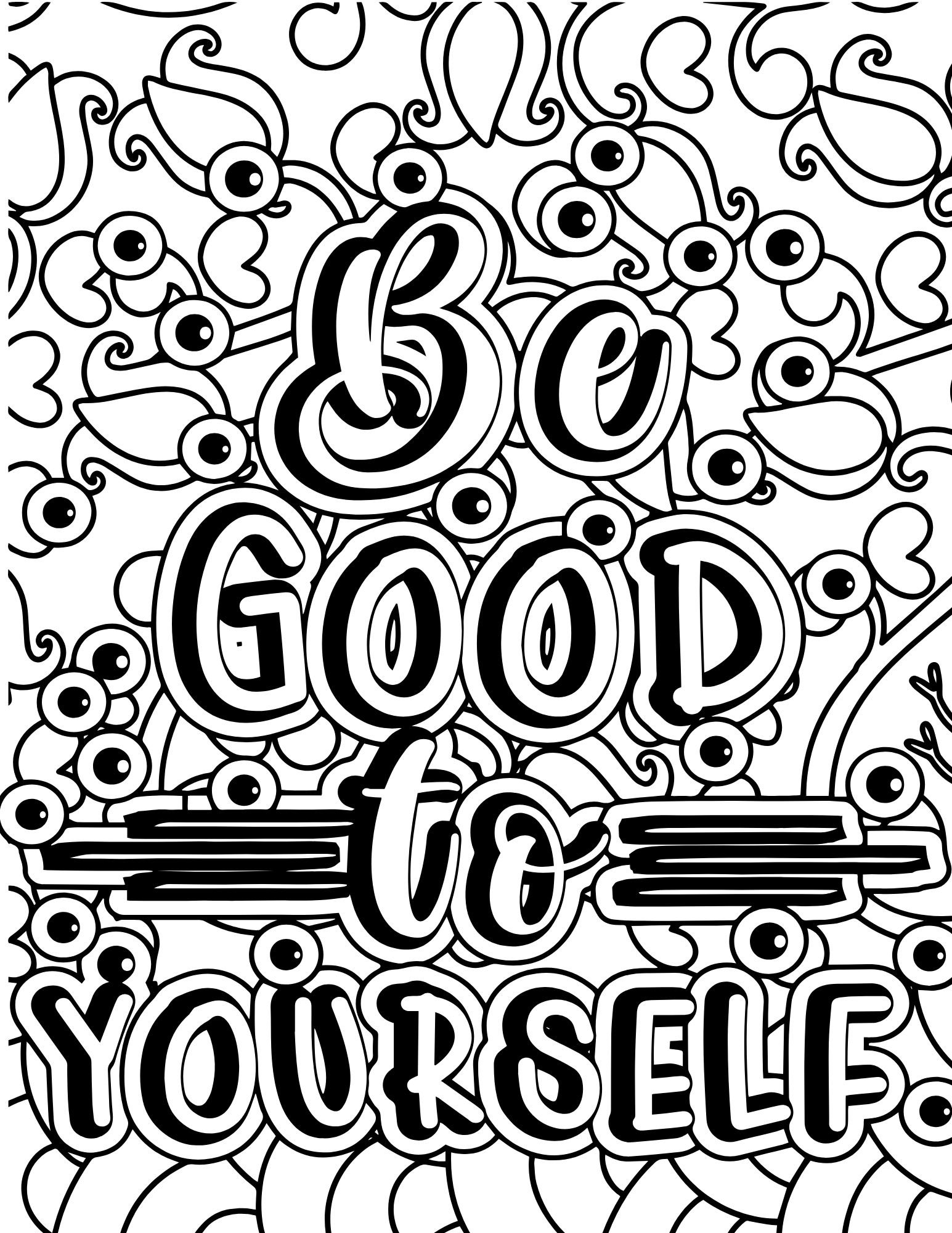 Positive Affirmation Coloring Pages, 14 Page Self-care Coloring ...