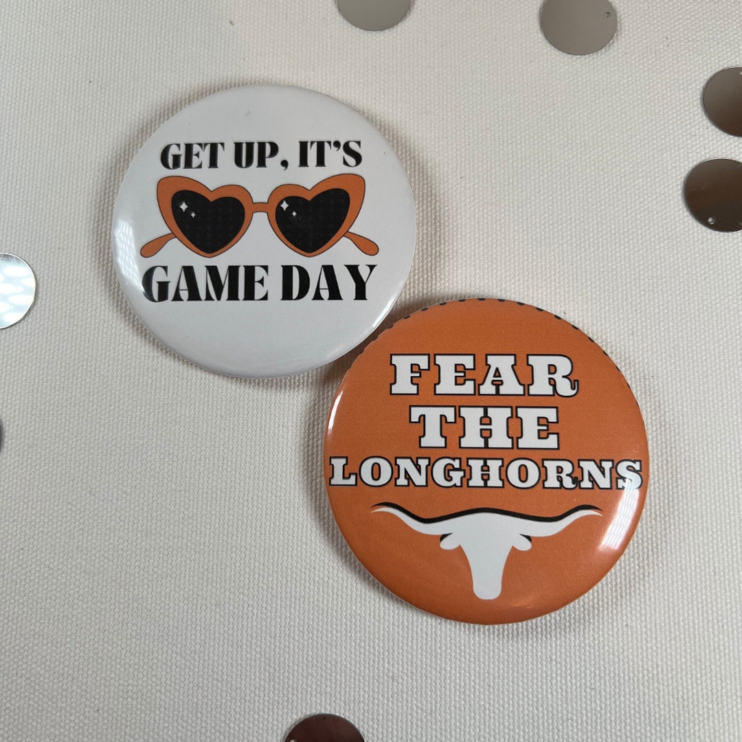 University of Texas Game Day Button Game Day Pin Orange - Etsy