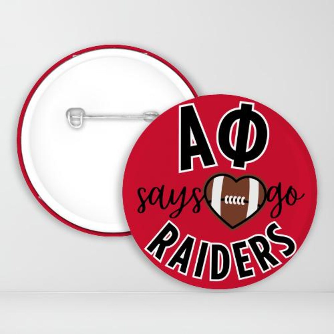 Alpha Phi Says Go...football Pin-back Button | Aphi | Custom College ...
