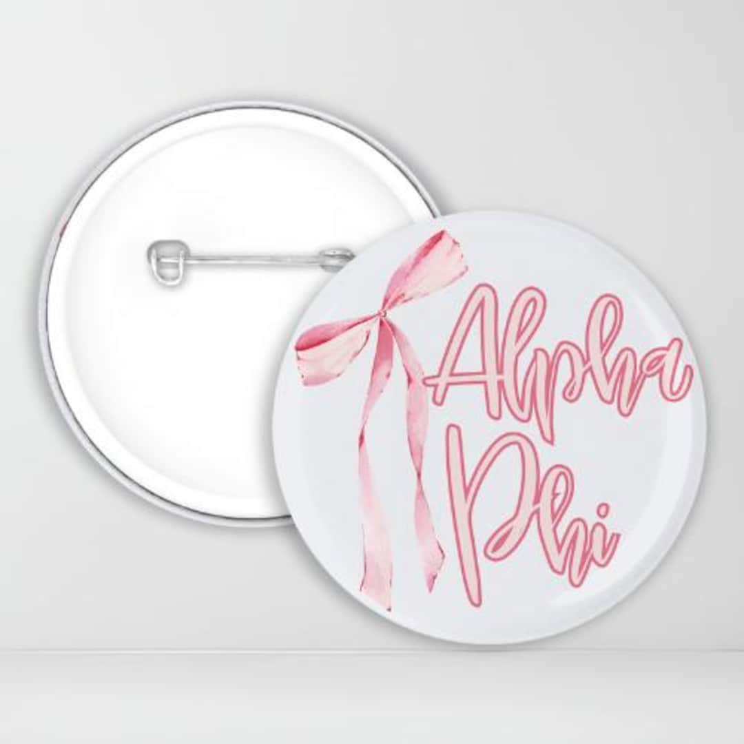 Coquette Alpha Phi Pin-back Button | Aphi | Game Day Pin | Sorority ...