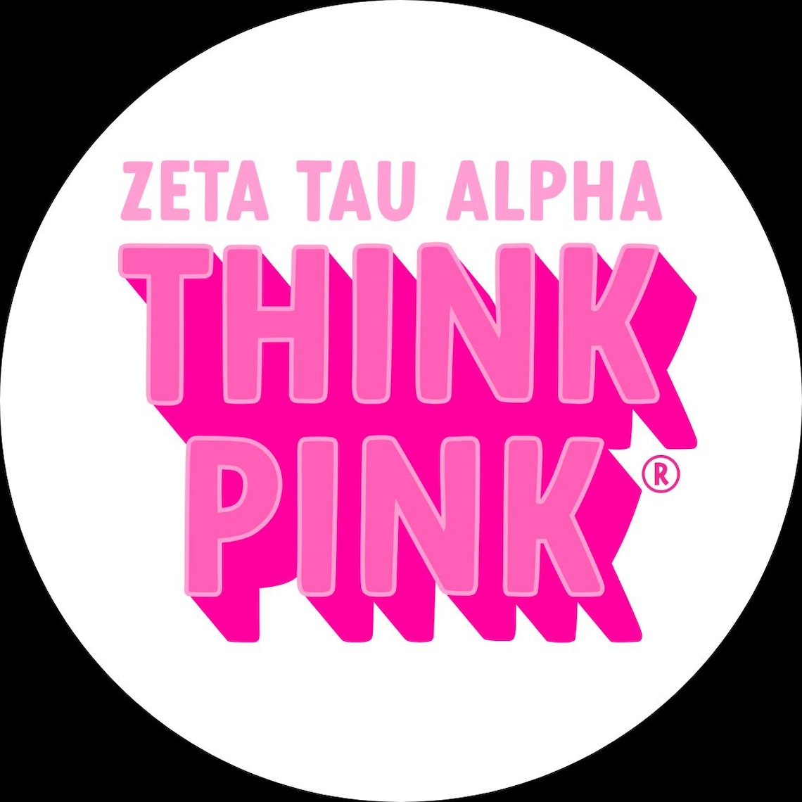 Zeta Tau Alpha Think Pink Pin-back Button | Zeta Tau Alpha | Sorority Button | Game Day Pin - Etsy