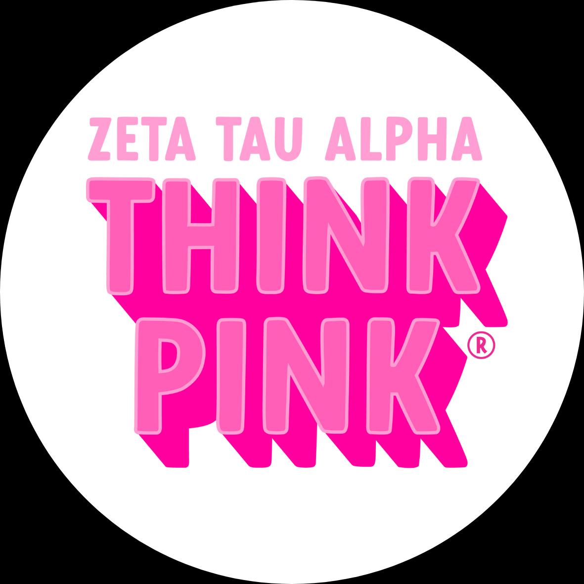Zeta Tau Alpha Think Pink Pin-back Button | Zeta Tau Alpha | Sorority Button | Game Day Pin - Etsy