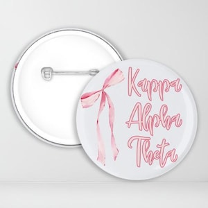 Kappa Alpha Theta Coquette Pin-back Button | KAO | Sorority Button ...