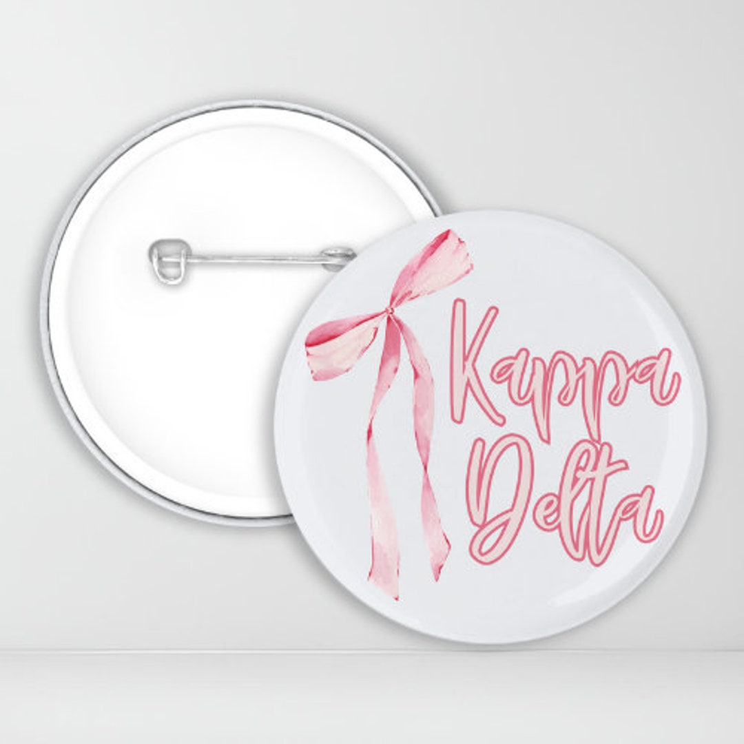 Coquette Kappa Delta Pin-back Button | KD | Sorority Button | Game Day ...