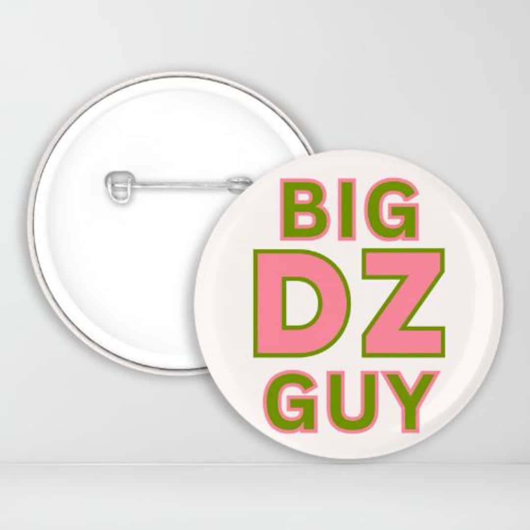 Big DZ Guy Pin-back Button | Delta Zeta Boyfriend | Game Day Pin ...