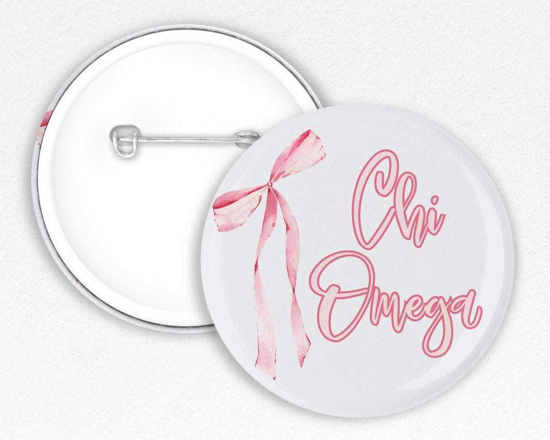 Coquette Chi Omega Pin-back Button Game Day Pin Sorority Pinback Button ...