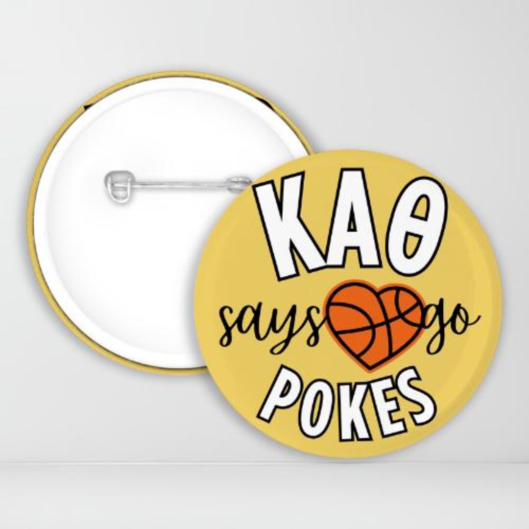 Kappa Alpha Theta Says Go... Basketball Pin-back Button | KAO ...