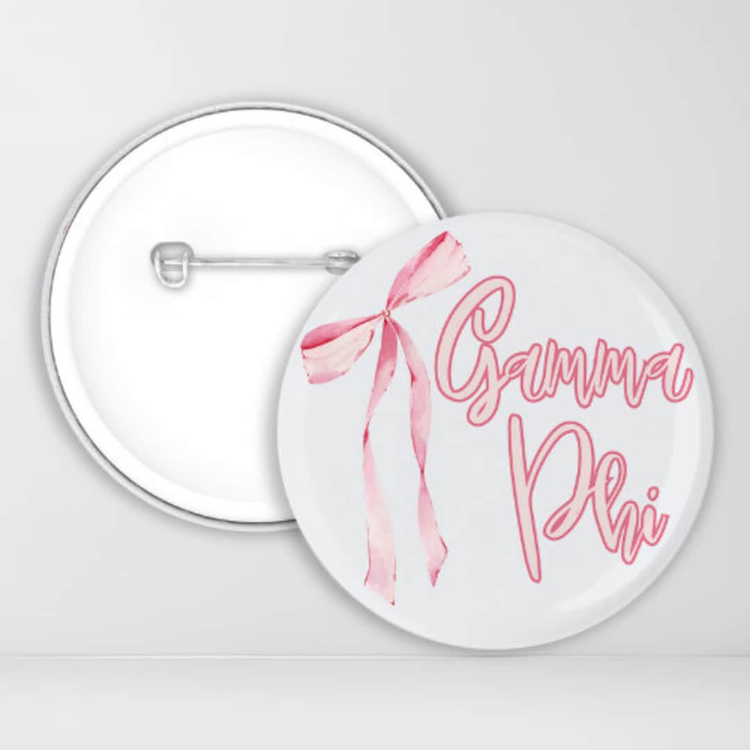Coquette Gamma Phi Beta Pin-back Button | Gphib | Sorority Button ...