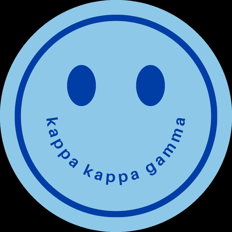 Kappa Kappa Gamma Blue Smile Pin-back Button | KKG | Sorority Button ...