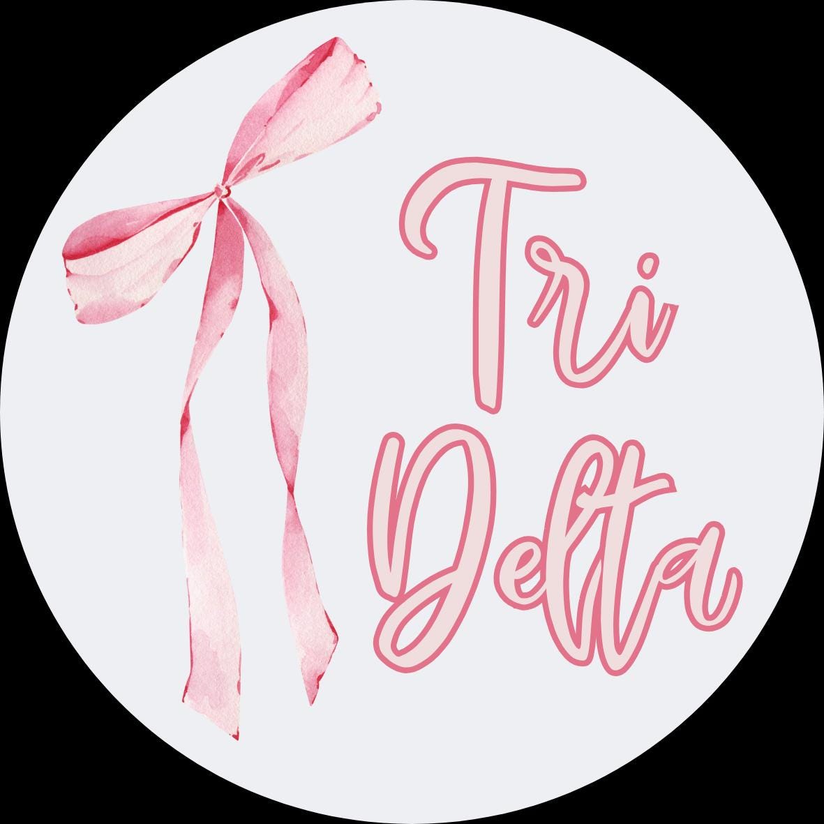 Tri Delta Coquette Ribbion Pin-back Button | Delta Delta Delta ...