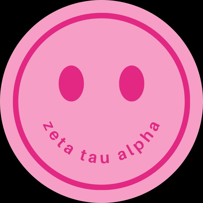 Zeta Pink Smile Pin-back Button | Zeta Tau Alpha | Sorority Button ...