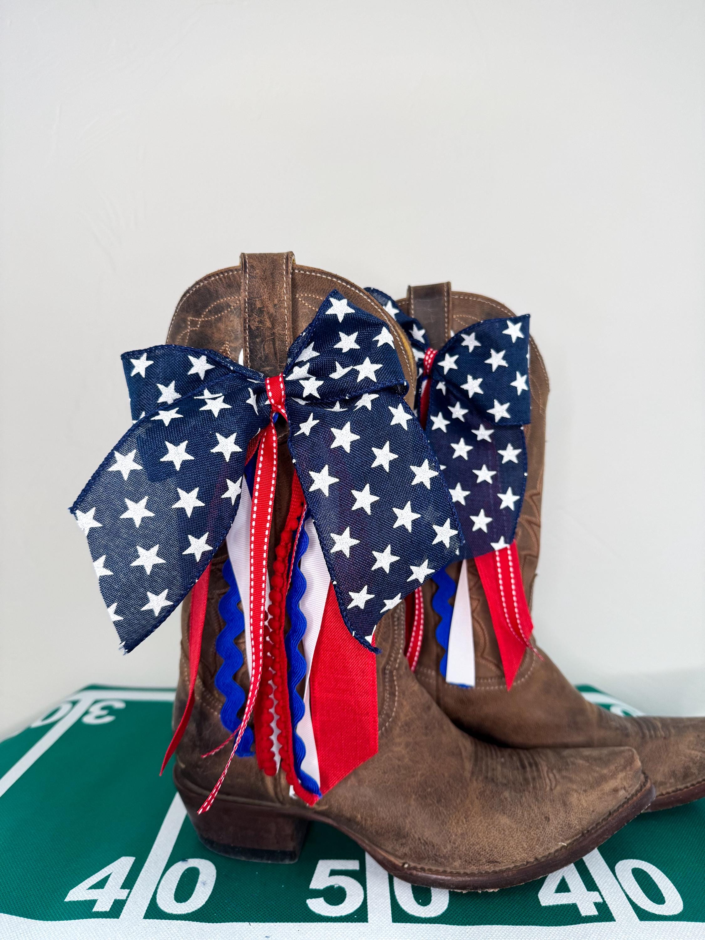4th of July Boot Bows | Independence Day | Holiday Bows | College ...