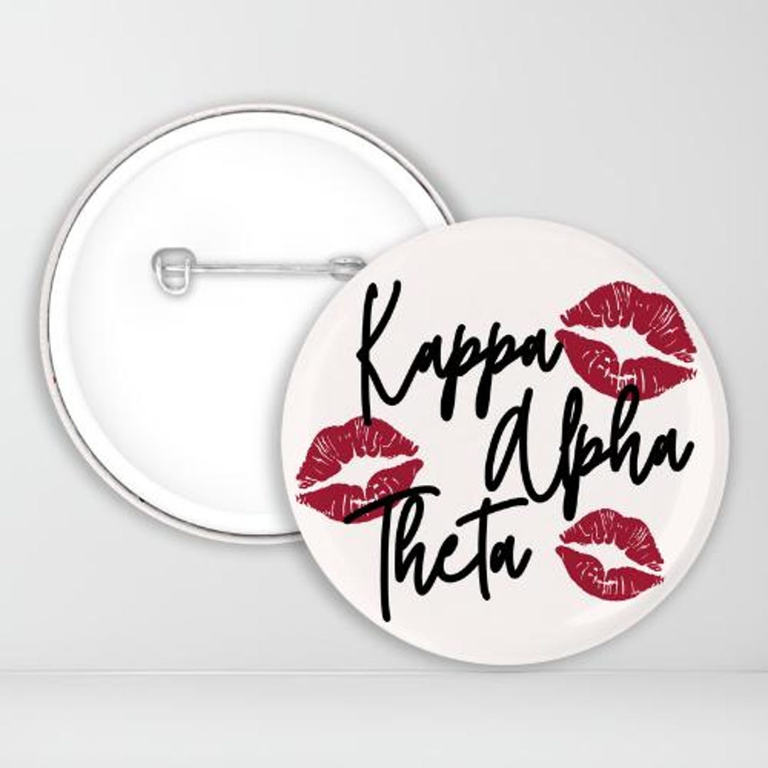 Kappa Alpha Theta Kisses Pin-back Button | KAO | Sorority Button | Game ...