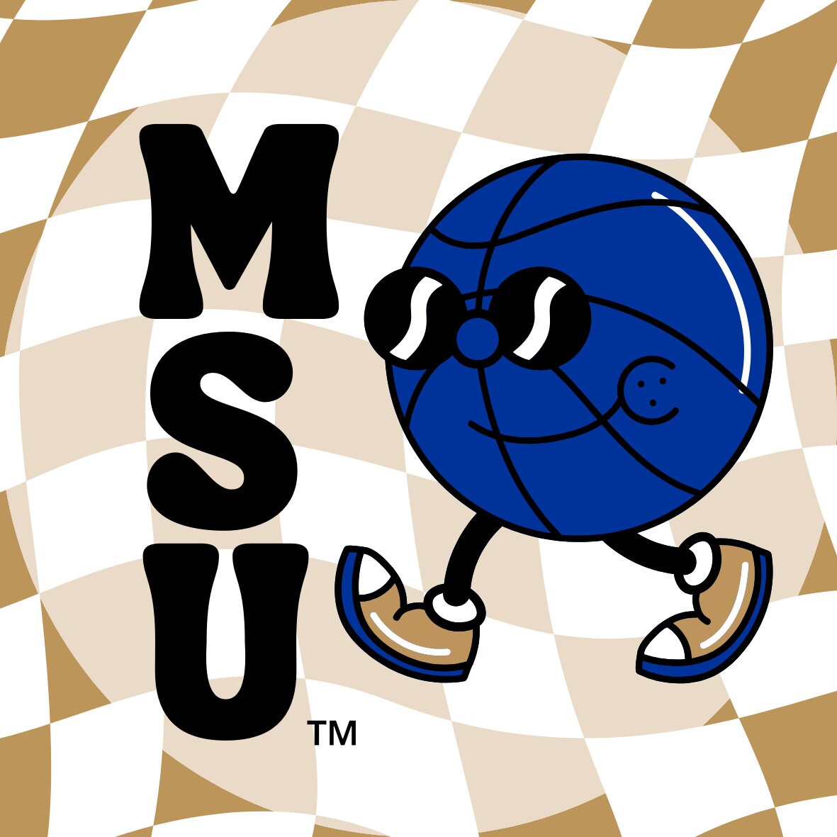 MSU Basketball Cartoon Pin-back Button Blue and Gold College Game Day ...