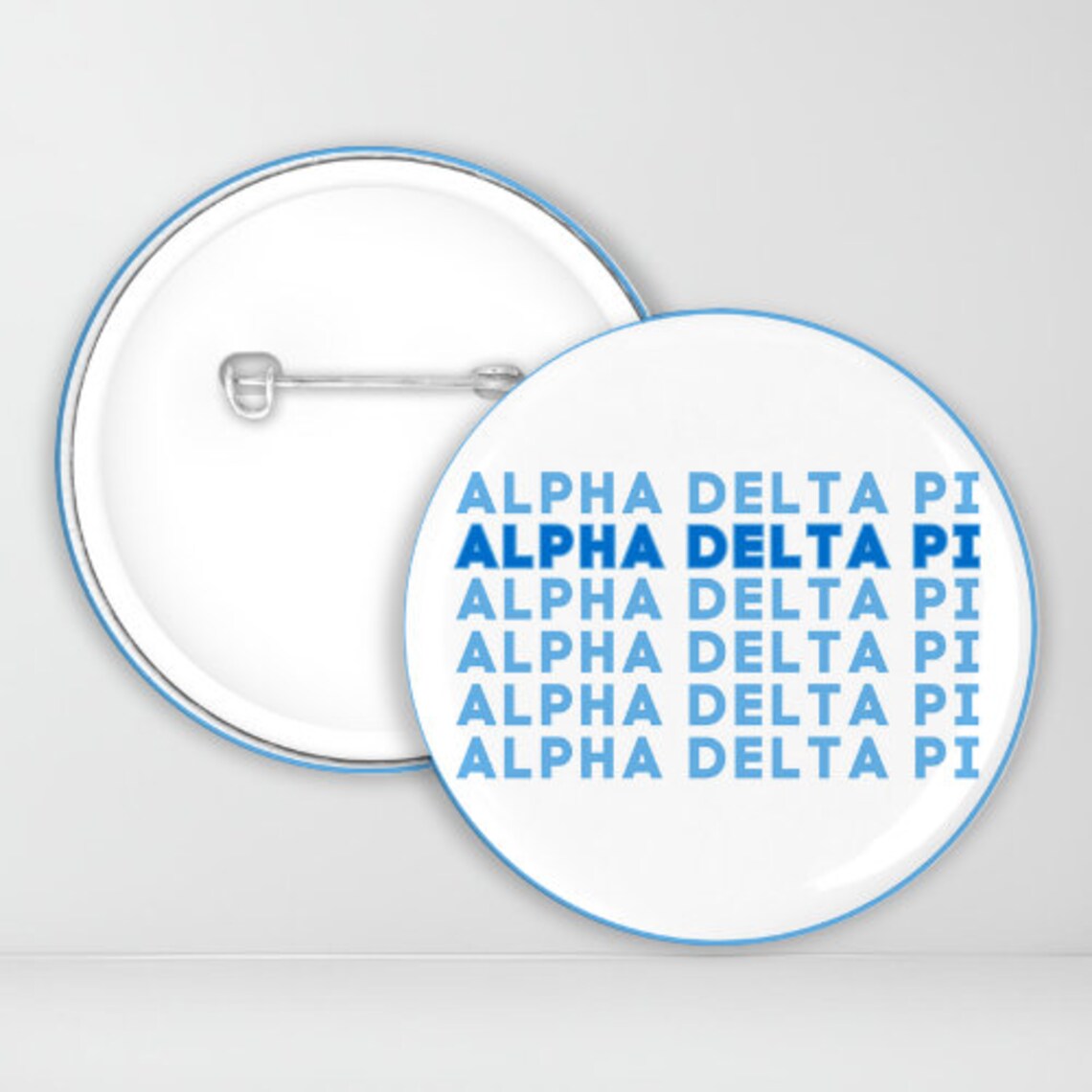 Stacked Alpha Delta Pi Pin-back Button | Adpi | Sorority Button | Game ...