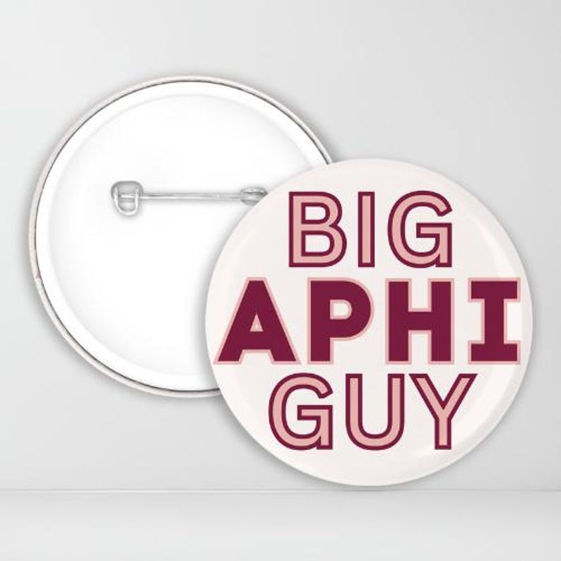 Big Aphi Guy Pin-back Button | Alpha Phi Boyfriend | Game Day Pin ...