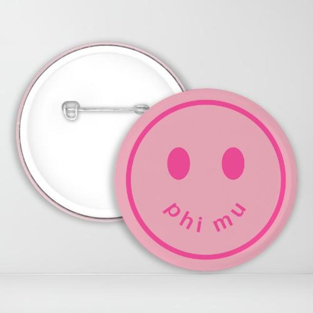 Pink Phi Mu Smile | Sorority Collection | Game Day Pin-back Button - Etsy