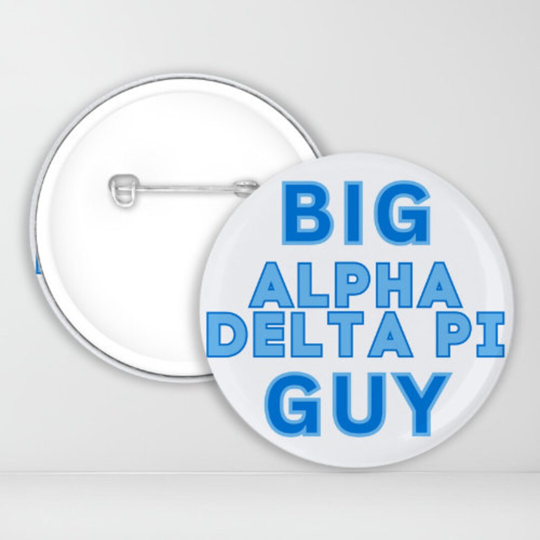 Big Alpha Delta Pi Guy Pin-back Button | Adpi | Boyfriend Collection ...