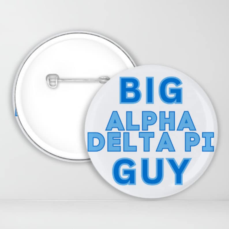 Big Alpha Delta Pi Guy Pin-back Button | Adpi | Boyfriend Collection ...