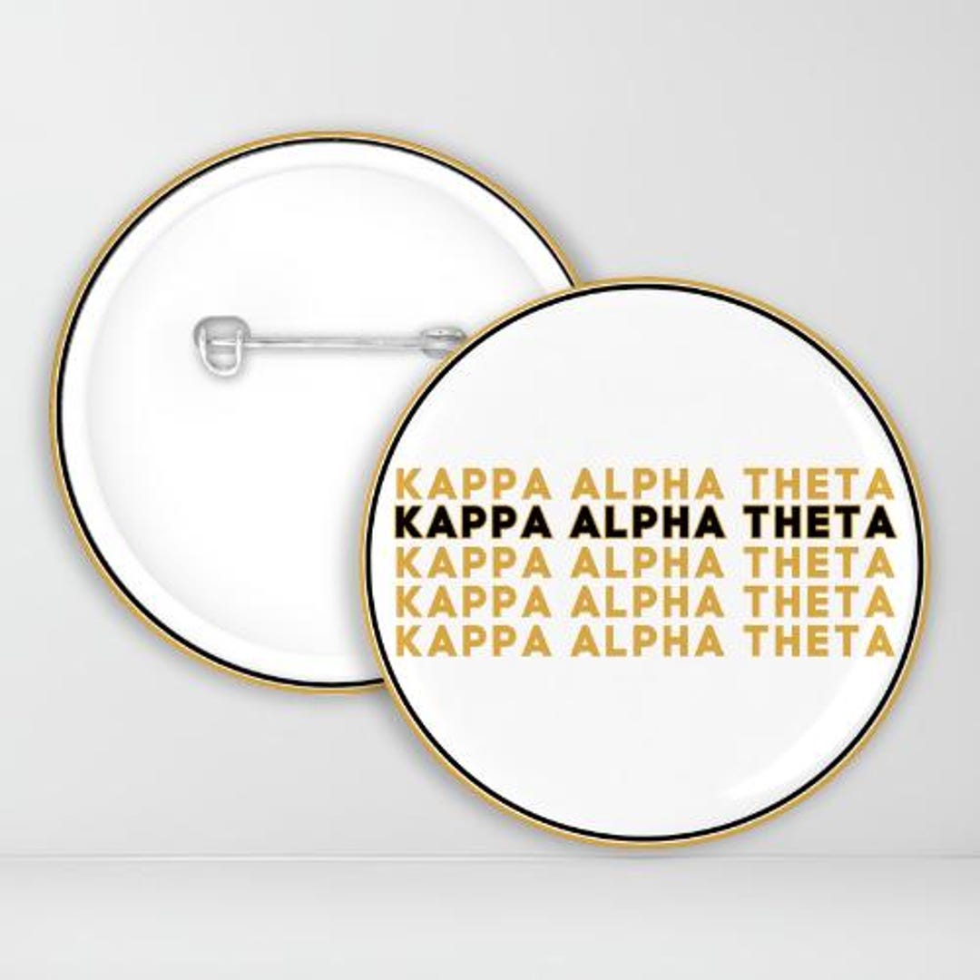 Kappa Alpha Theta Stacked Pin-back Button | KAO | Sorority Button ...